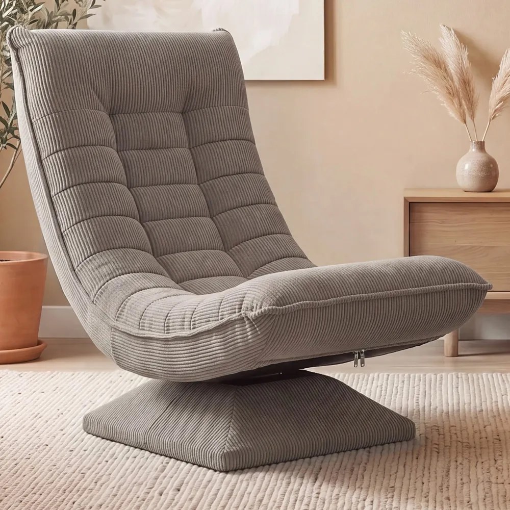 Lenoška ABERDEEN CORD, žebrovaný potah, 87×60×105 cm, šedohnědá (taupe) Casaria