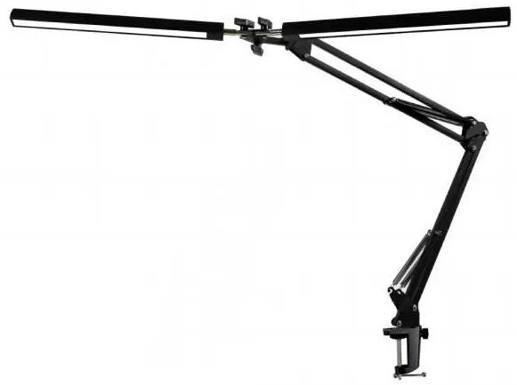 Stolní lampa Platinet Flexy 20 W, 2 ramena + klip, černá