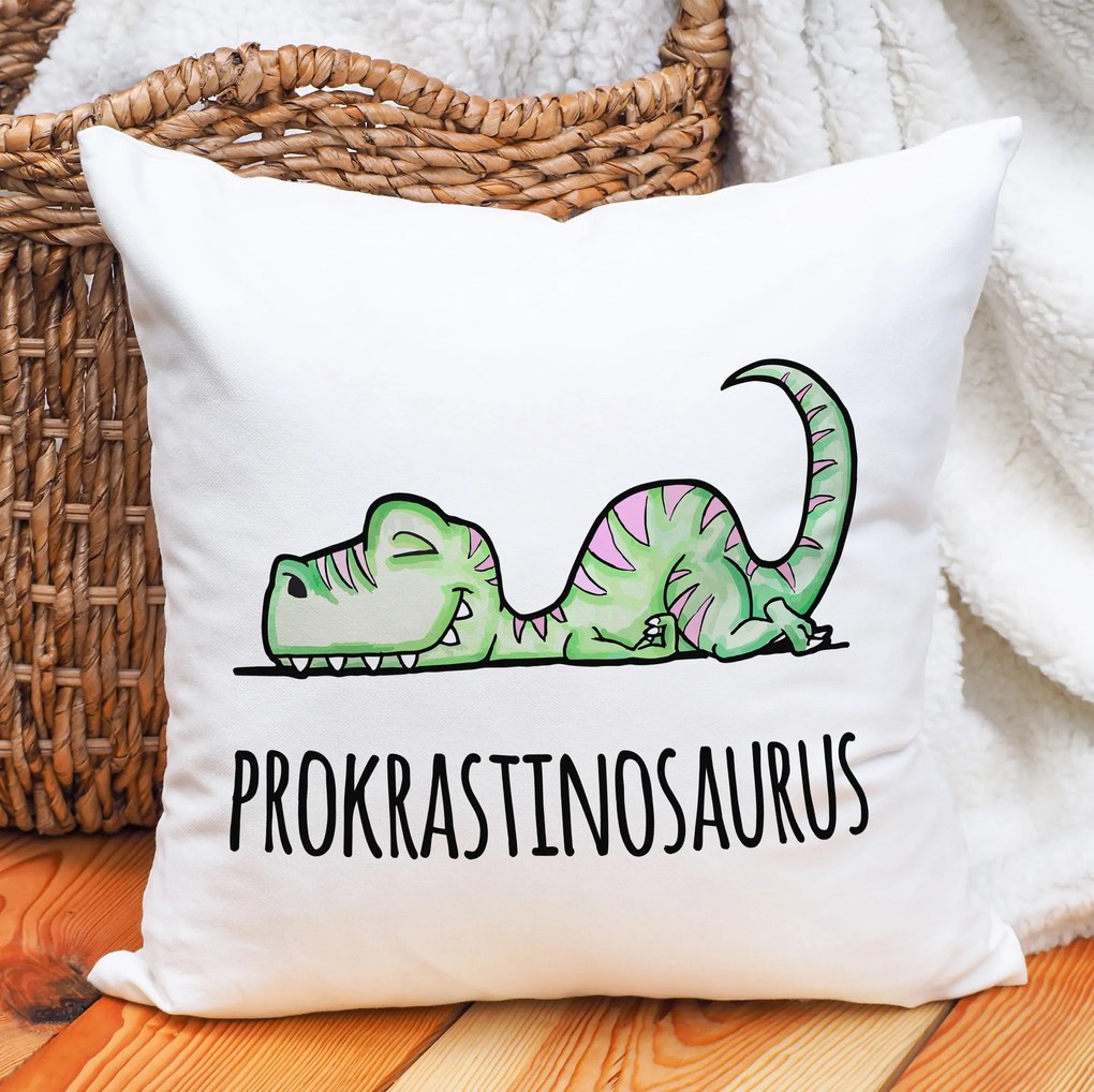 Ahome Polštář Prokrastinosaurus 37 x 37 cm