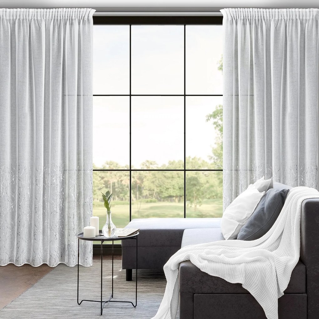 ZÁCLONA NA PÁSCE MELIA 140X270 CM BÍLÁ