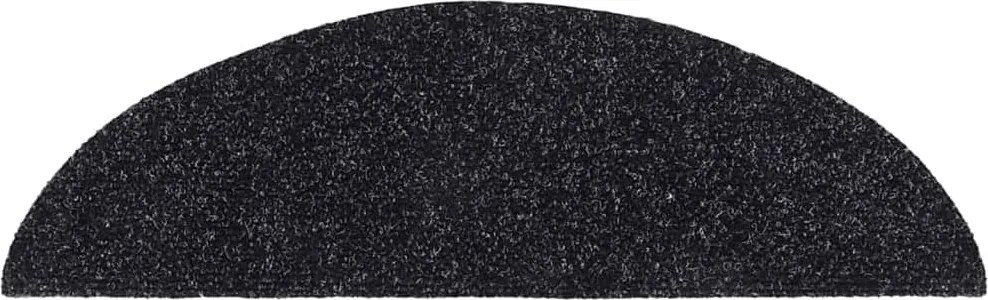 Schodové rohože samolepicí 15 ks 56 x 17 x 3 cm černé, půlkulaté 132692