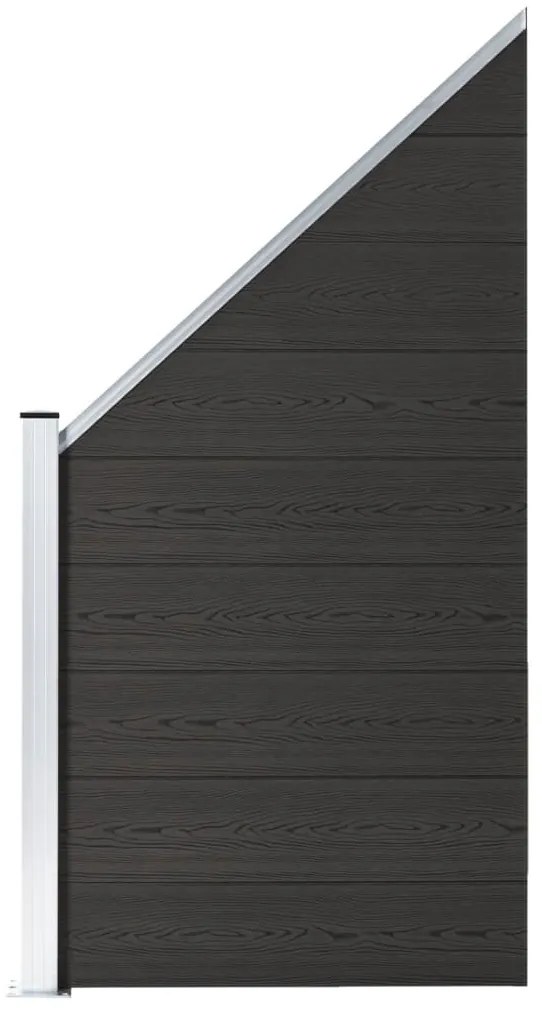 Plotový dílec WPC 95 x (105–180) cm černý 148974