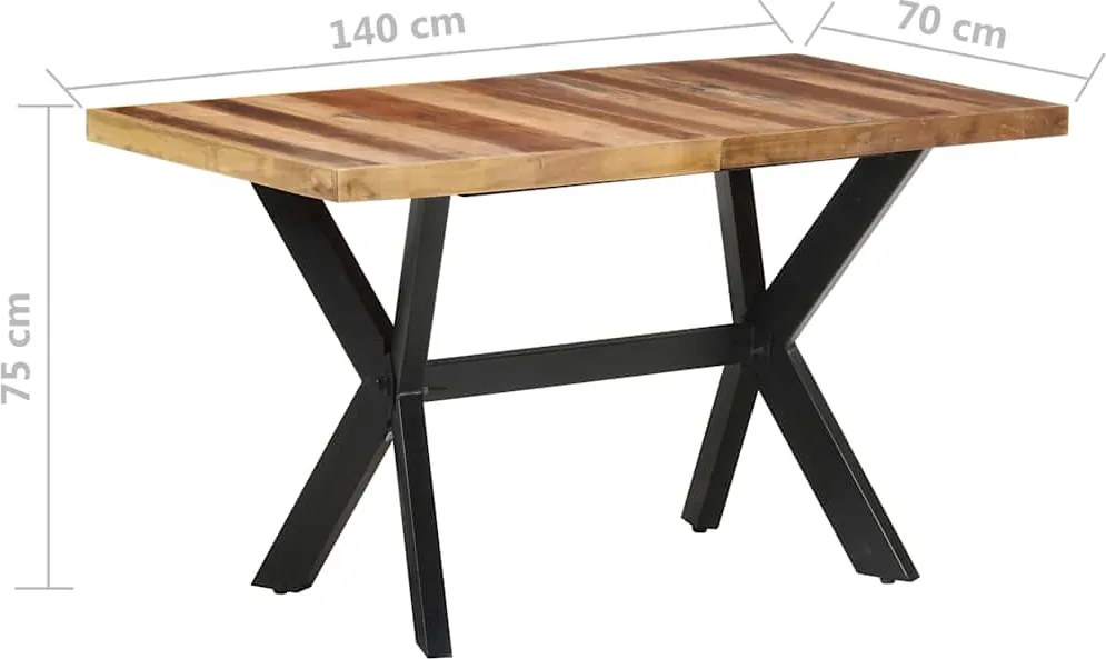 Jídelní stůl 140x70x75 cm masiv s medovou povrchovou úpravou 321546