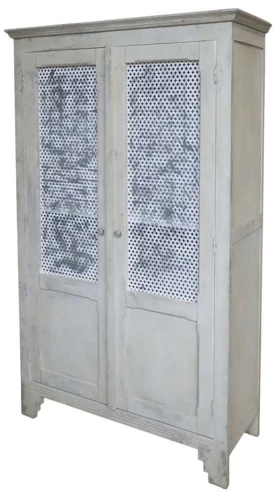 Krémová antik dřevěná skříň French antiek - 113*44*184cm