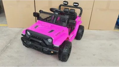 AIYAPLAY dětské elektrické auto 12V, elektrické buggy pro děti, 2-4 km/h, 2 motory, dálkové ovládání, lithiová baterie, růžová
