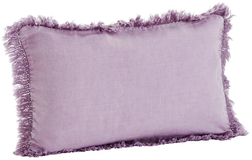 MADAM STOLTZ Lněný povlak na polštář Lilac 30x50cm, fialová barva, textil