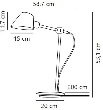 Nordlux 2020445003 Stay, černá stolní lampa 1xE27 s vypínačem, výška 53cm