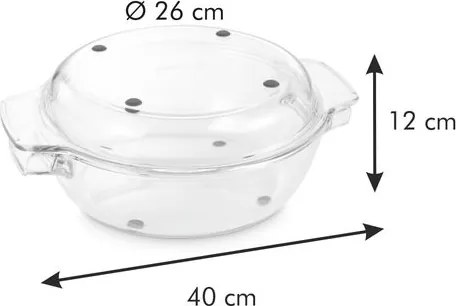 TESCOMA Kulatý pekáč s poklopem GrandCHEF 32 cm, skleněný