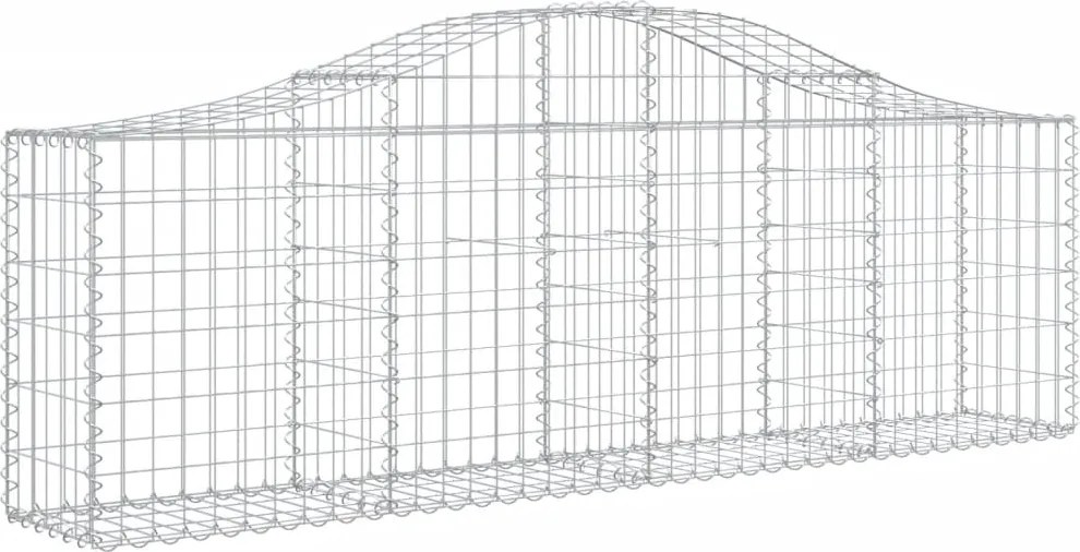 Klenuté gabionové koše 6 ks 200x30x60/80 cm pozinkované železo 3145392