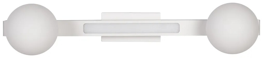 Nástěnné svítidlo Magnet1, 2x bílé skleněné stínítko + 1x LED 13W, w