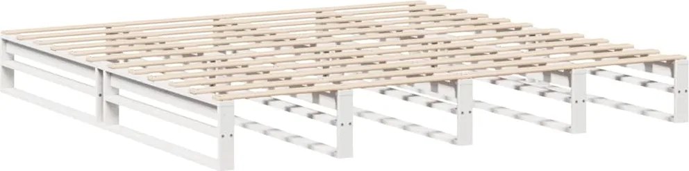 Postel bez matrace bílá 200 x 200 cm masivní borovice 3302322
