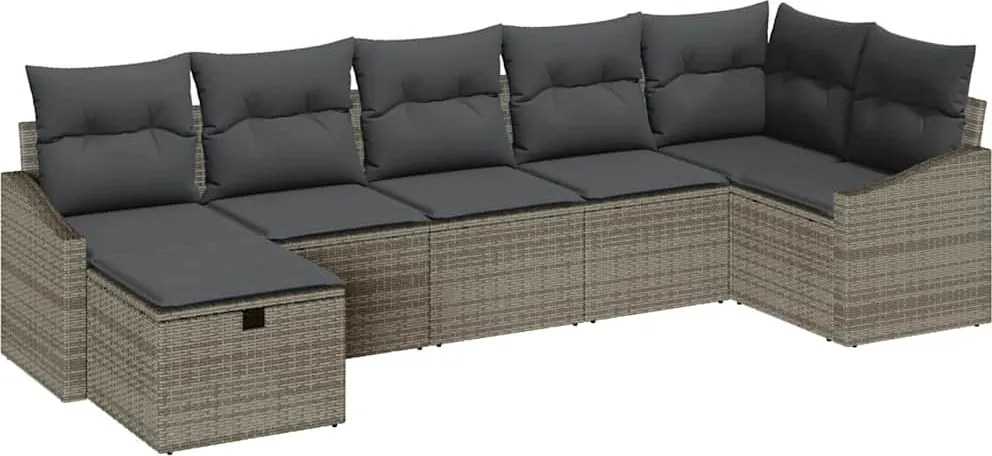 Set pohovek 7 ks Šedá polyratan 3359298