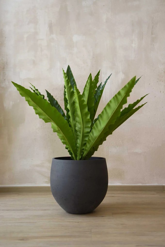 Moderní květináč RAFIOT, sklolaminát, výška 35 cm, antracit