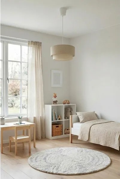 Brilagi-LED Lustr na lanku BOHO BOBO 1xE27/60W/230V pr. 40 cm puntíky béž./krém.
