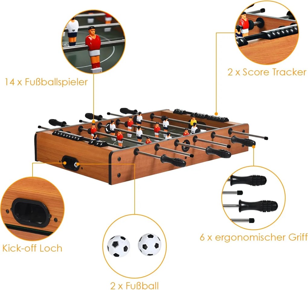 Costway 4 v 1 Hrací stůl a na stolní tenis a na vzdušný hokej a na fotbálek