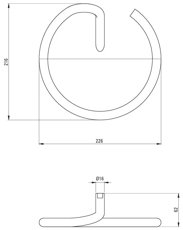 Deante Silia, nástěnný kulatý držák na ručníky, broušený bronz, DEA-ADI_C611