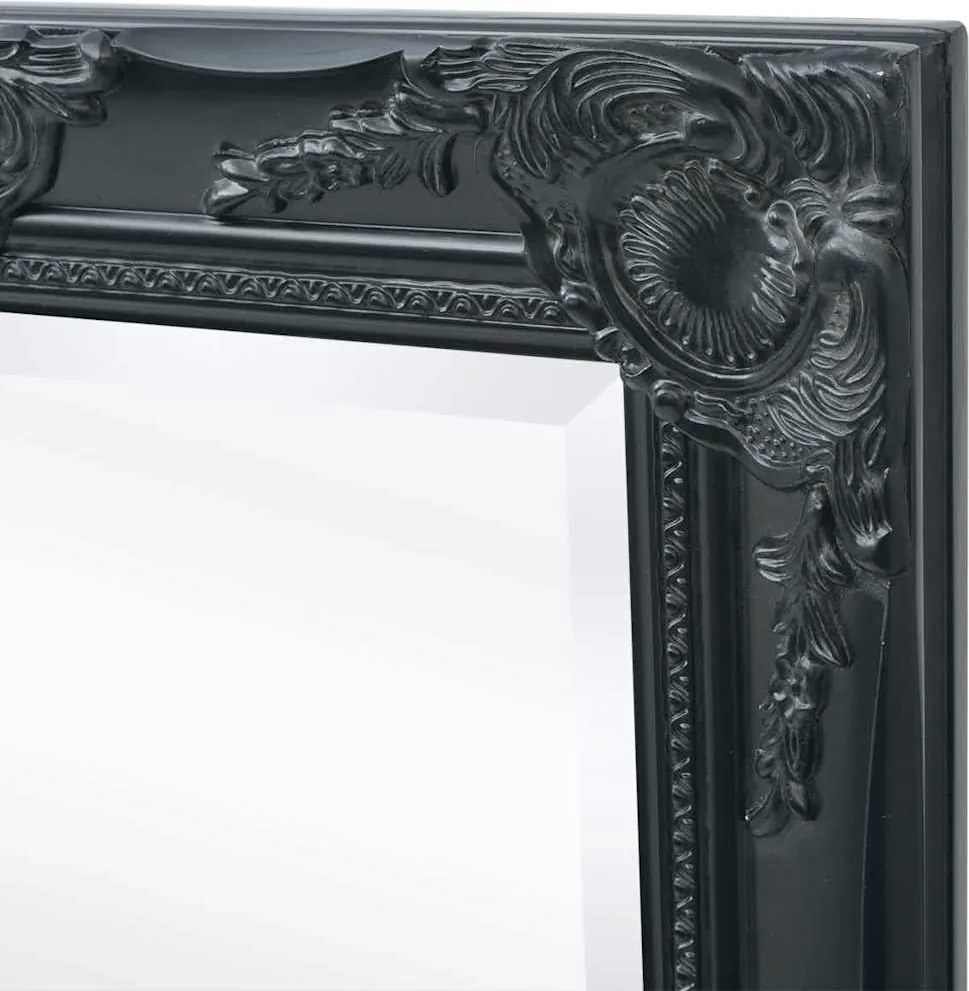 Nástěnné zrcadlo barokní styl 100 x 50 cm černé 243682