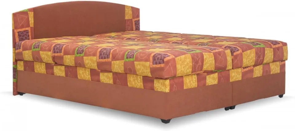 Čalouněná postel Kappa, s úložným prostorem, oranžová BLANÁŘ, 180x200 cm