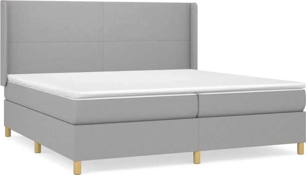 Box spring postel s matrací světle šedá 200 x 200 cm textil 3131857