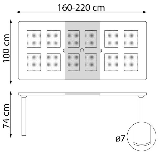 Rozkládací stůl Nardi Libeccio 160-220 cm bílý