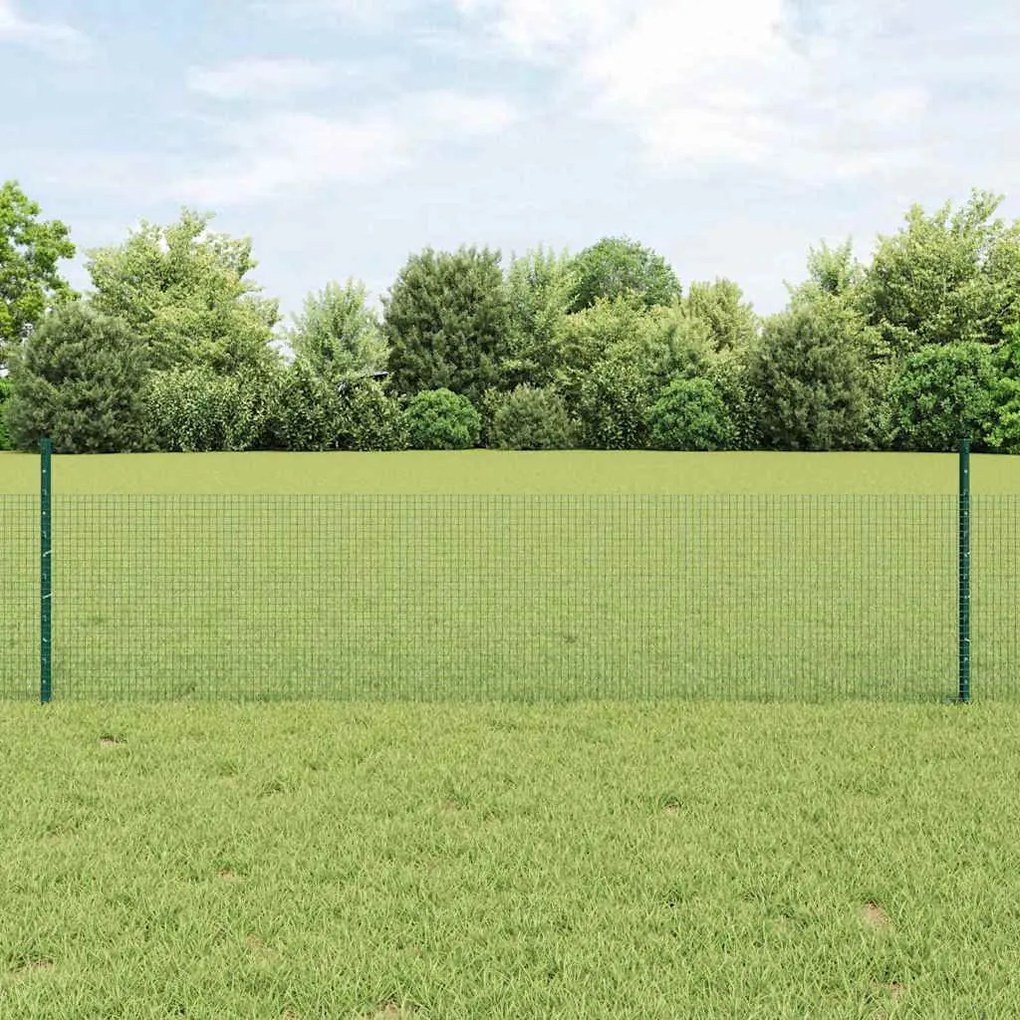 Svařovaná drátěná plotovina s tyčkami 10 x 0,5 m Zelená 3336433