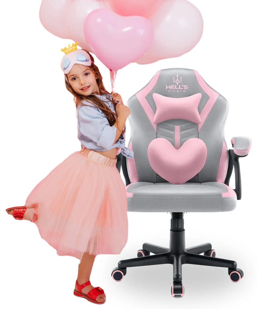 Dětská hrací židle HC - 1001 růžová a šedá