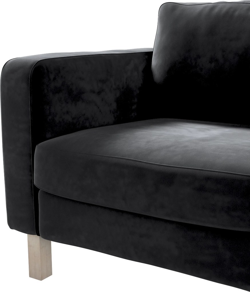 Potah na křeslo IKEA Karlstad, krátký barva černá látka lesklé, sametová