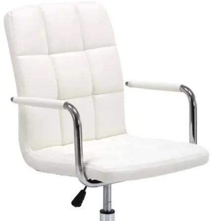 Bílá kancelářská židle Q-022 z Eko kůže