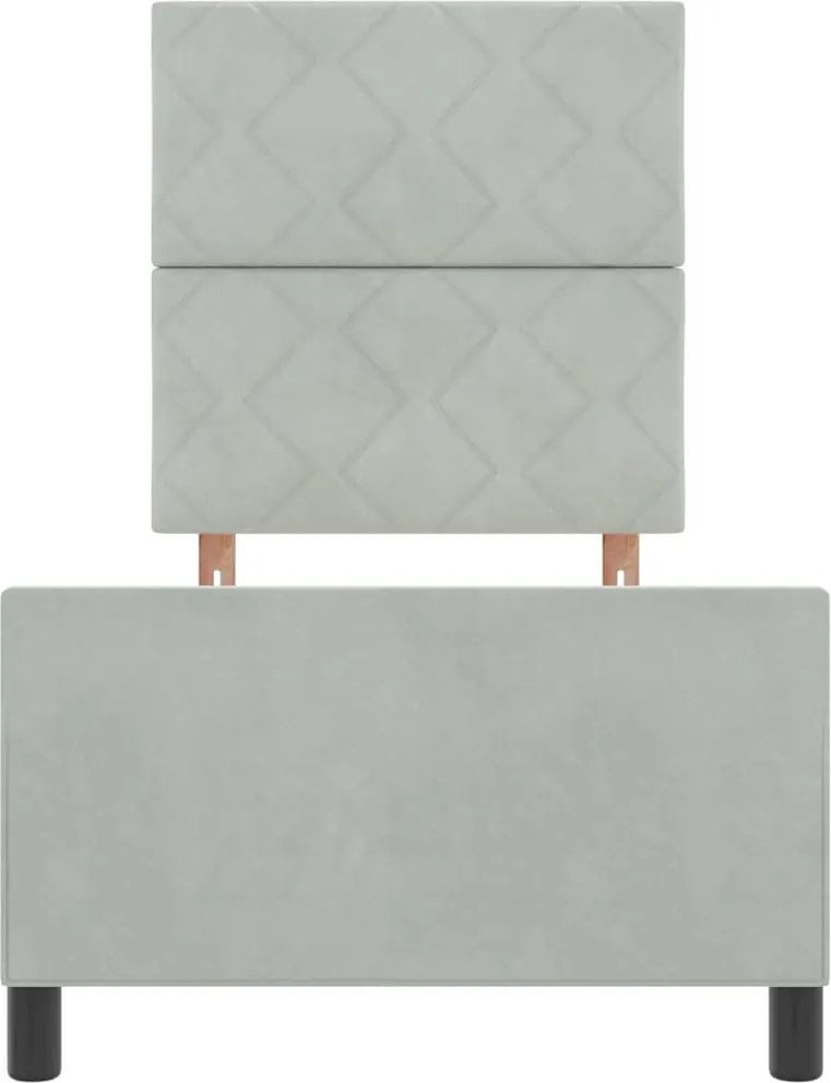 Postel s boxspringem s čelo Světle šedá 80 x 200 cm samet 3344969