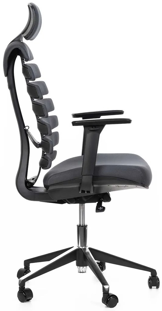 MERCURY Ergonomická kancelářská židle LOMAX - šedá látka / nosnost 150 kg