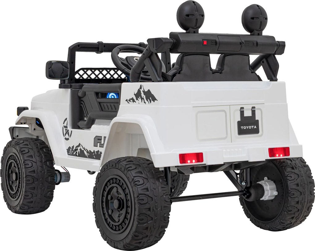Ramiz Elektrické autíčko Toyota FJ Cruiser bílé + ovladač + pohon 4x4 + LED a audio + EVA kola + plynulý rozjezd