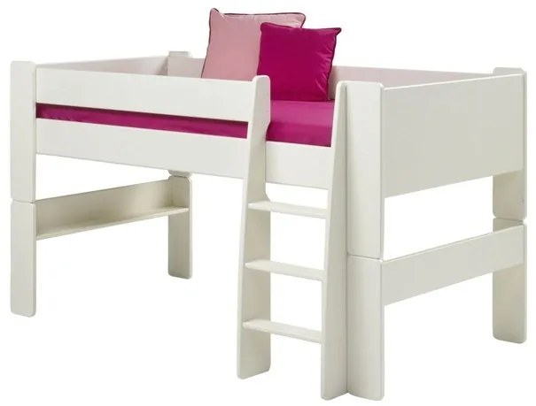 Sconto Zvýšená postel se schůdky FOR KIDS 613 bílá, 90x200 cm