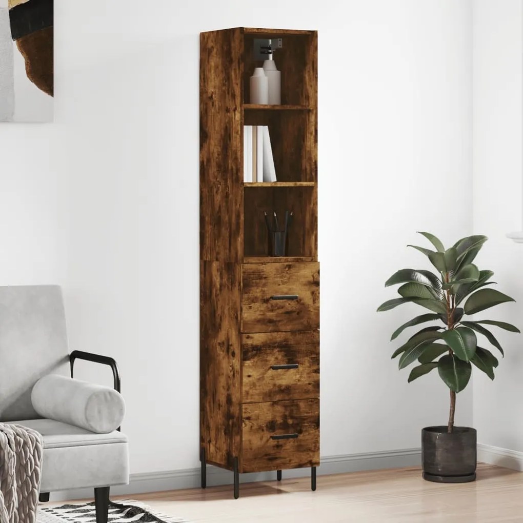 vidaXL Skříň highboard 34,5 x 34 x 180 cm kompozitní dřevo [3189709] Barva: dub sonoma