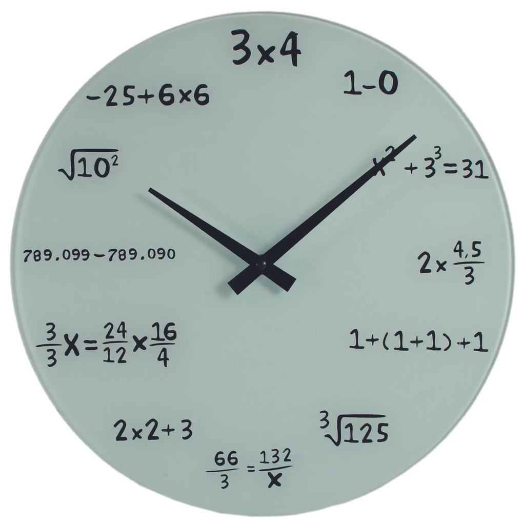 Nonsense Inc. Matematické hodiny skleněné Barva: Černá