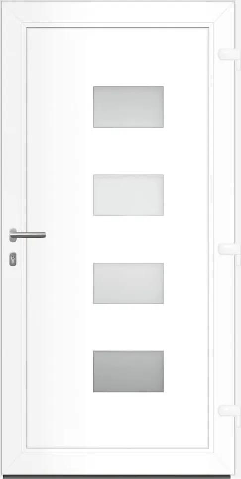 vidaXL Vchodové dveře bílé 110 x 210 cm hliník a PVC [3157064]