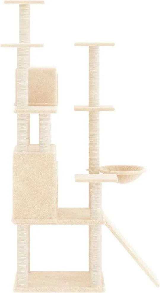 Škrabadlo pro kočky se sisalovými sloupky krémové 154 cm 171690