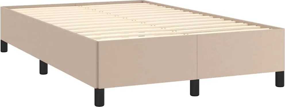 Box spring postel matrace a LED cappuccino 120x190cm umělá kůže 3270286