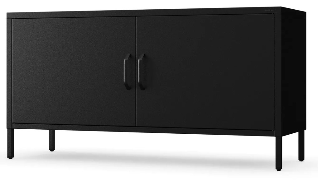 TV skříňka kovová na nožičkách černá, 1150x595x400 mm: ROSA Modern