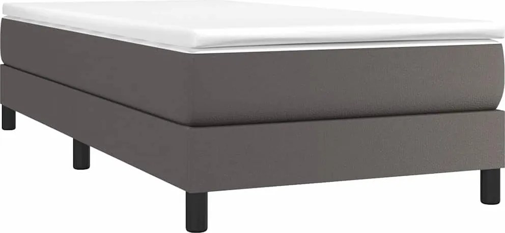 Rám postele s boxspringem šedý 90 x 190 cm umělá kůže 3120674