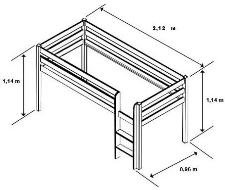 Dětská VYVÝŠENÁ postel DOMEČEK růžový - BÍLÁ