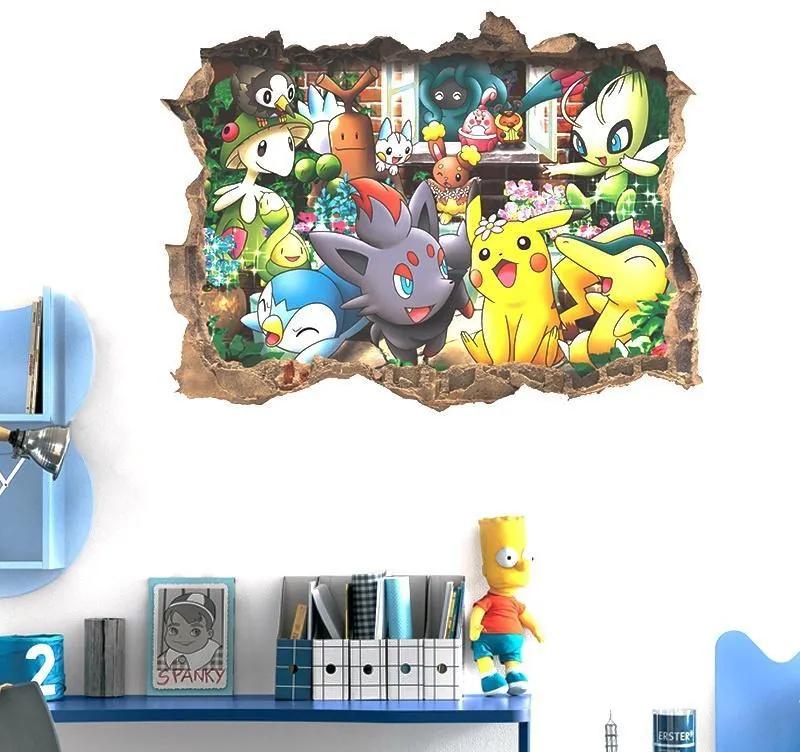 Živá Zeď Samolepka na zeď Pokémoni