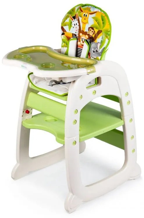 EcoToys Dětská jídelní židle 2v1 Animals, C-211 GREEN - II. JAKOST