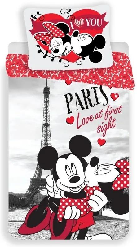 Jerry Fabrics povlečení MICKEY AND MINNIE IN PARIS 140x200 / 70x90 cm