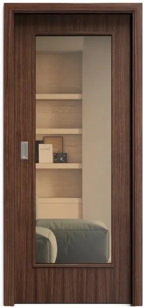 SAPELI ELEGANT KOMFORT M40 - DÝHA - POSUVNÉ DVEŘE VČ. ZÁRUBNĚ - Ořech americký Průchozí šířka (cm): 110, Průchozí výška (cm): 210