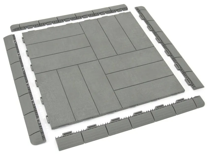 Plastová dlažba Linea Marte 56,3 x 56,3 x 1,3 cm, světle šedá