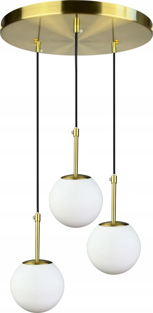 Závěsná Stropní Lampa Zlatá Koule 3 Moderní Lustr S Závěsem 120 CM