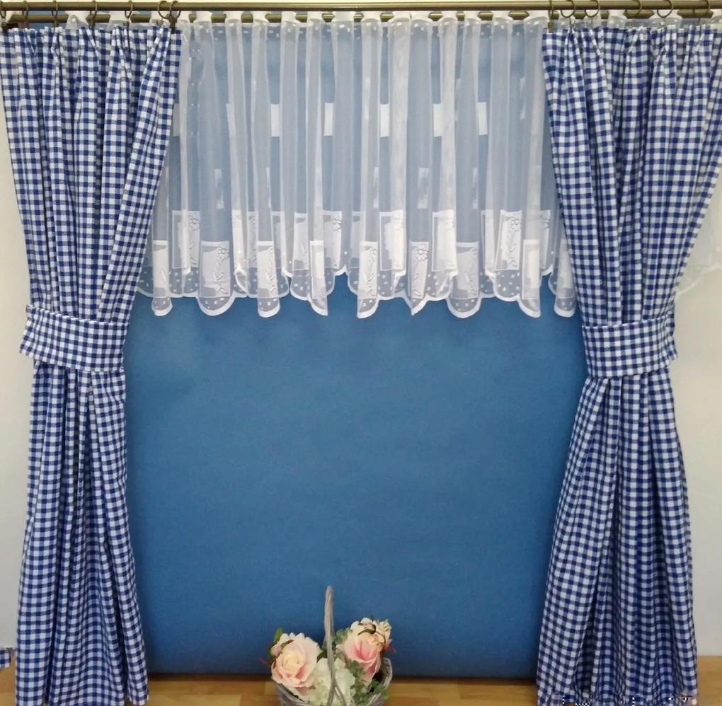 Veratex Závěs tkaný kanafas modré srdíčko - výška 80/ šířka 70cm (malé  okno) | BIANO