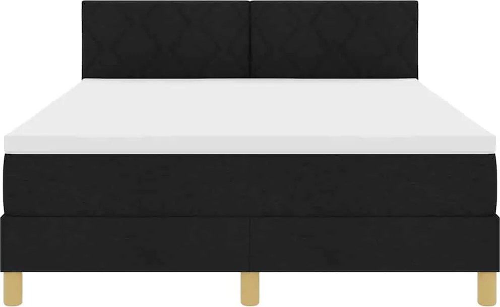 Postel s boxspringem s polštářem Černá 140 x 200 cm textil 3339002