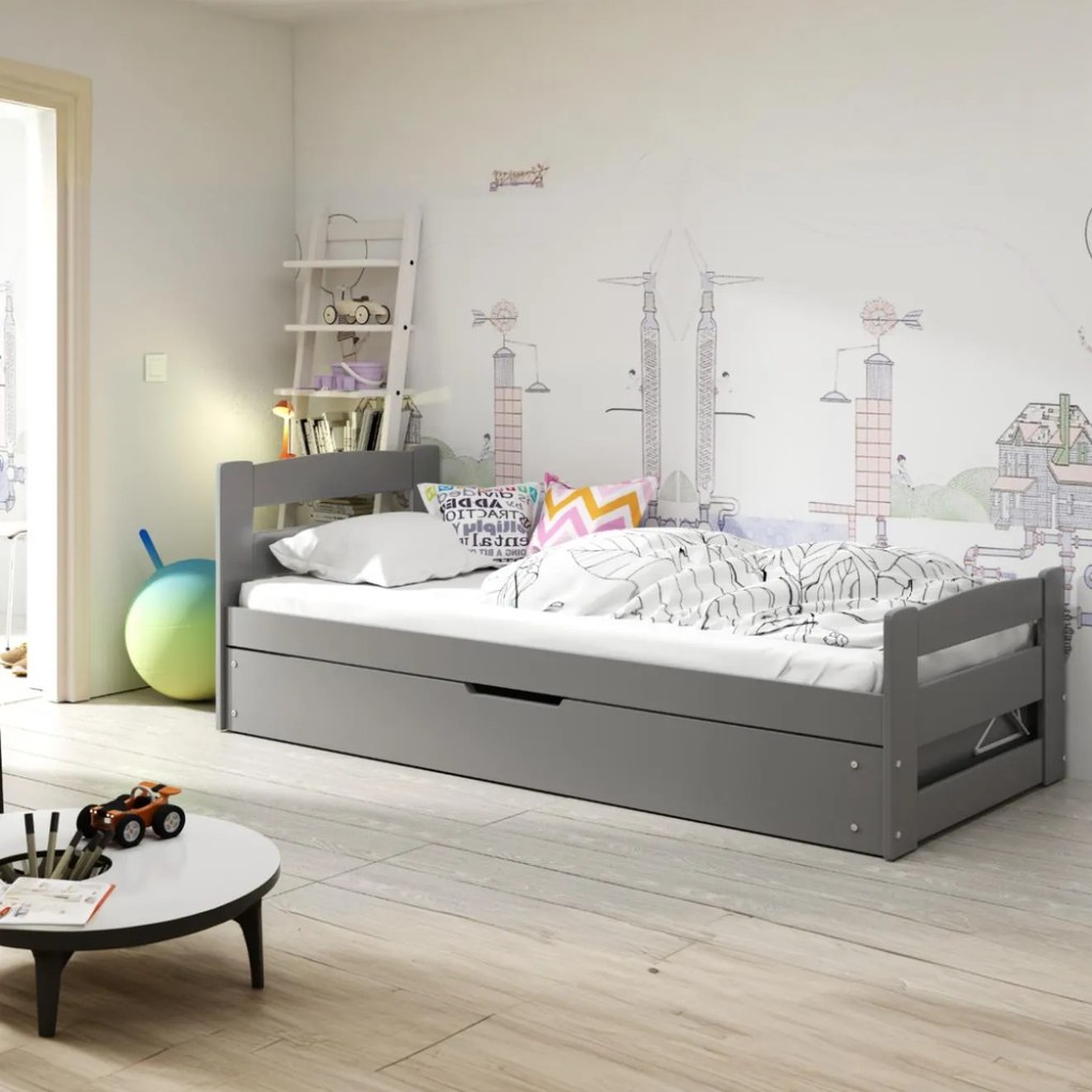 SMB Postel s úložným prostorem ERIK, 90x200 cm Dekor: Bílá