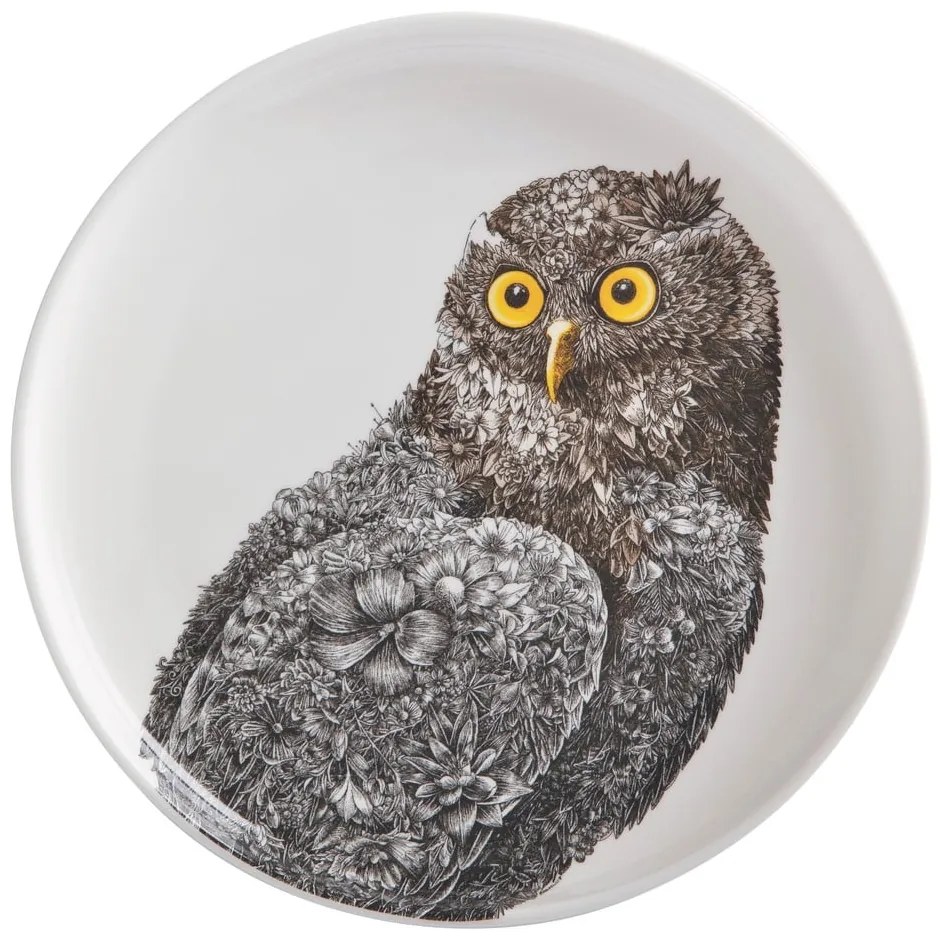 Bílý porcelánový talíř Maxwell &amp; Williams Marini Ferlazzo Owl, ø 20 cm